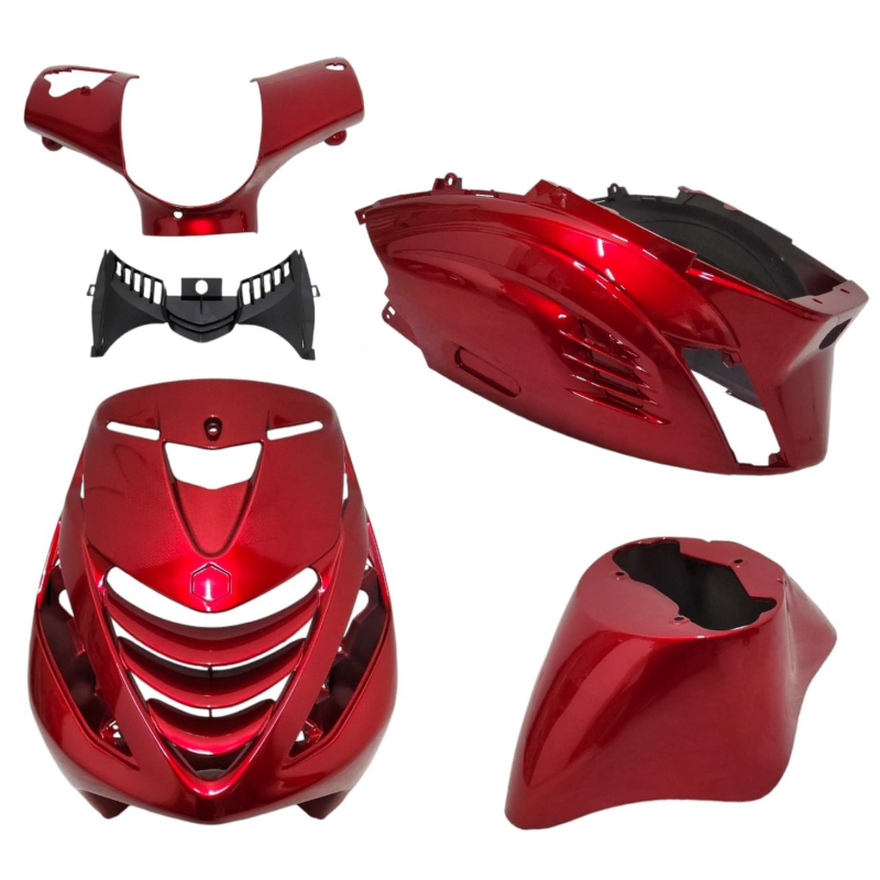 Piaggio Zip SP kappenset Candy Red (DMP RS-1 grill) | De Scooter Shop