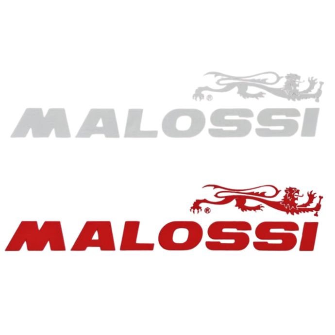 Malossi 2-piece sticker set extra large (red + white) | The Scooter ...